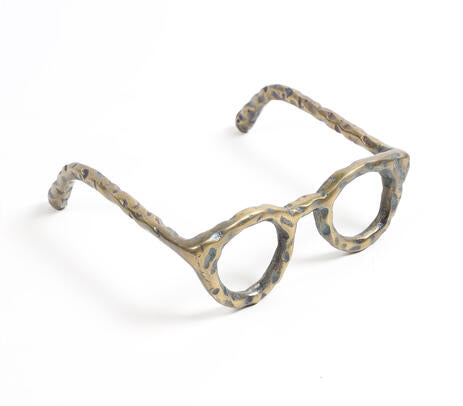 Handmade Aluminium Vintage Spectacles Tabletop Decorative – Yellow Drama